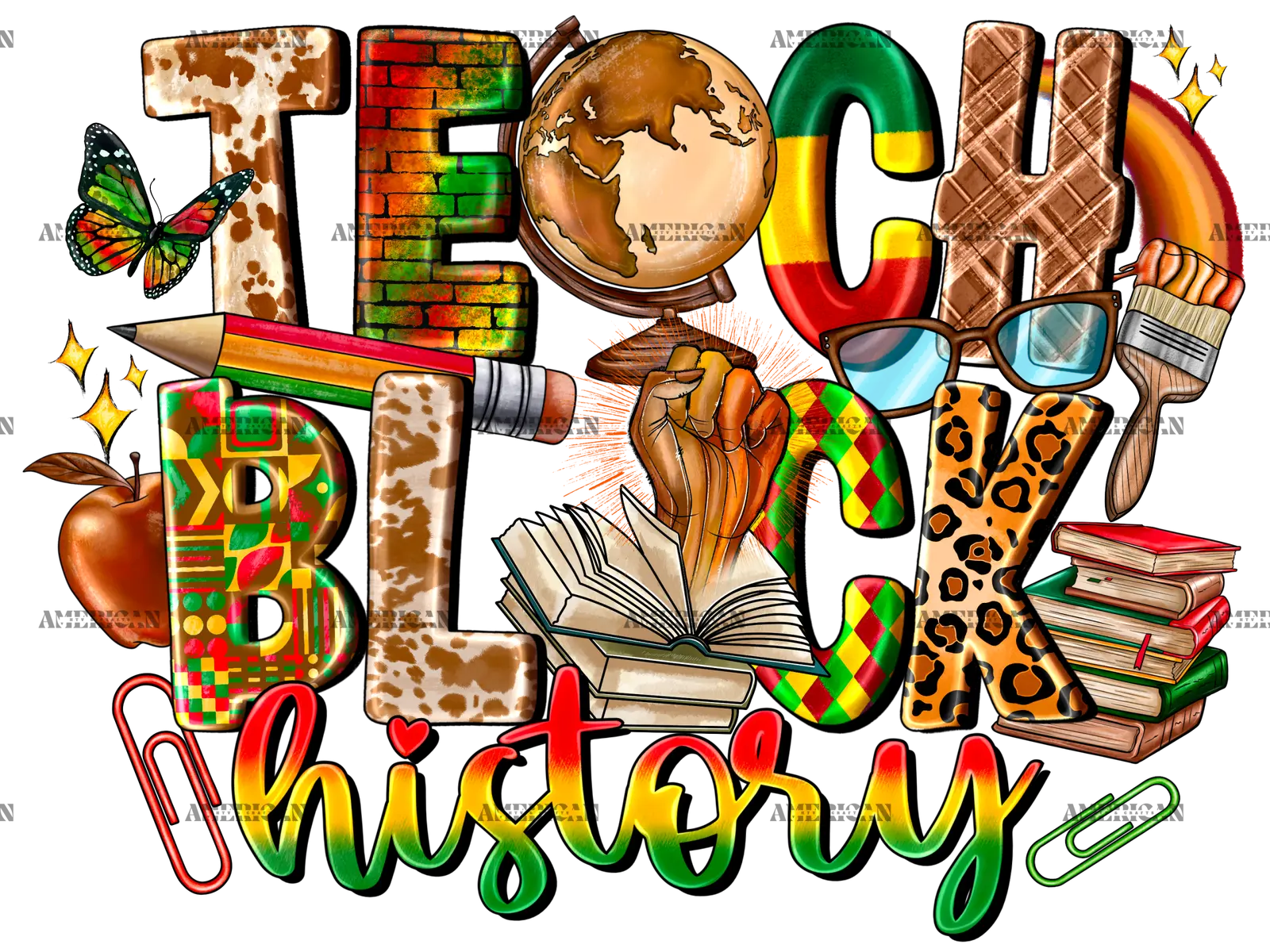 Teach Black History-2 DTF Transfer – American HTV Supply - Dallas