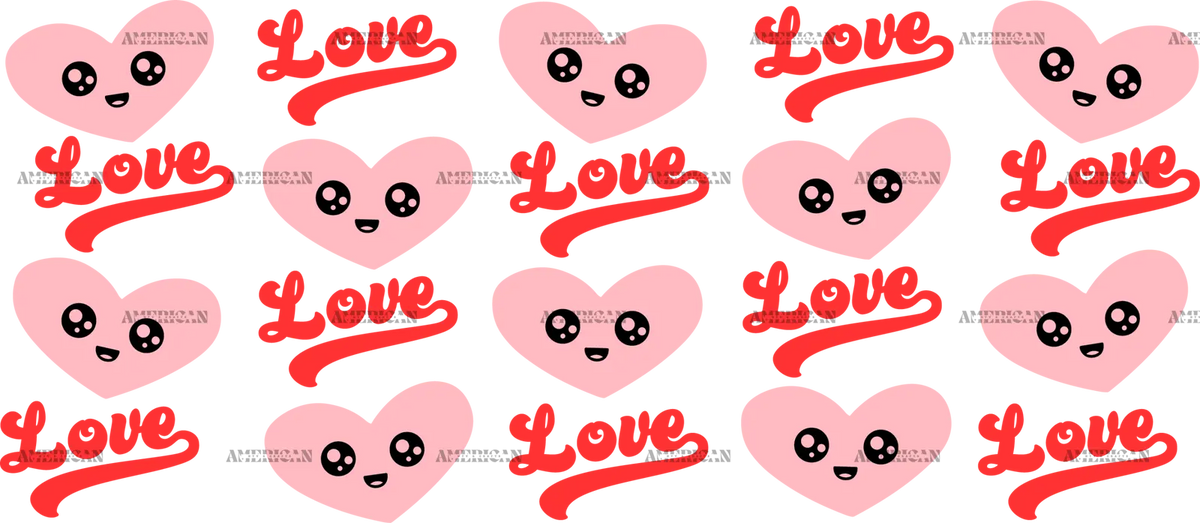 Smiley Heart Love UV DTF Transfer – American HTV Supply - Dallas