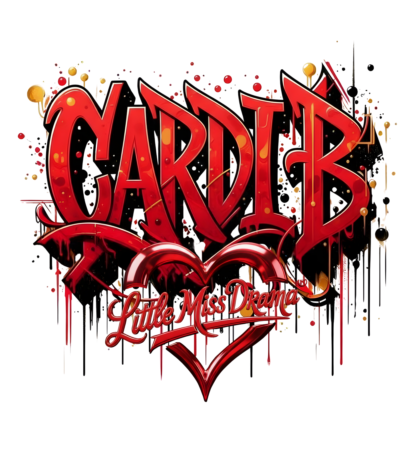 Cardi B Little Miss Drama Tour Red Heart DTF Transfer – American HTV ...