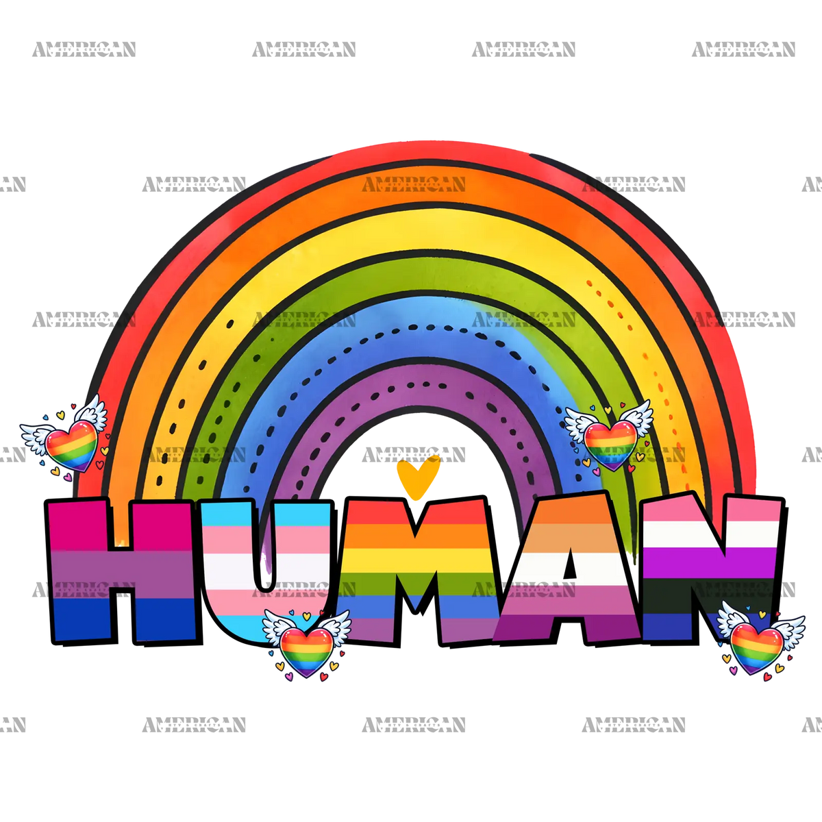 Human Rainbow-2 DTF Transfer – American HTV Supply - Dallas