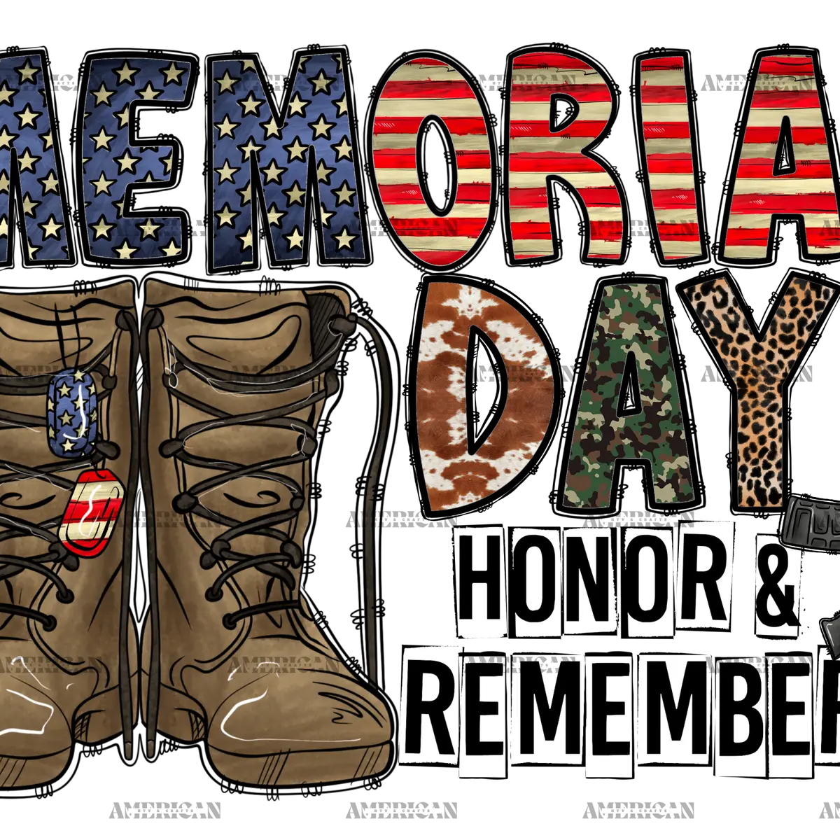 Memorial Day Honor Remember-3 DTF Transfer – American HTV Supply - Dallas