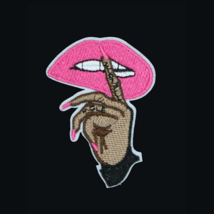 Shhh Pink Lips (Small/Embroidery) – American HTV Supply - Dallas