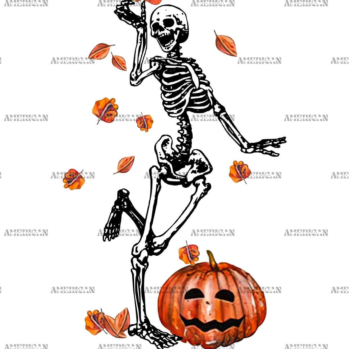 Leaves Are Falling Skeleton Is Dancing-4 DTF Transfer – American HTV ...
