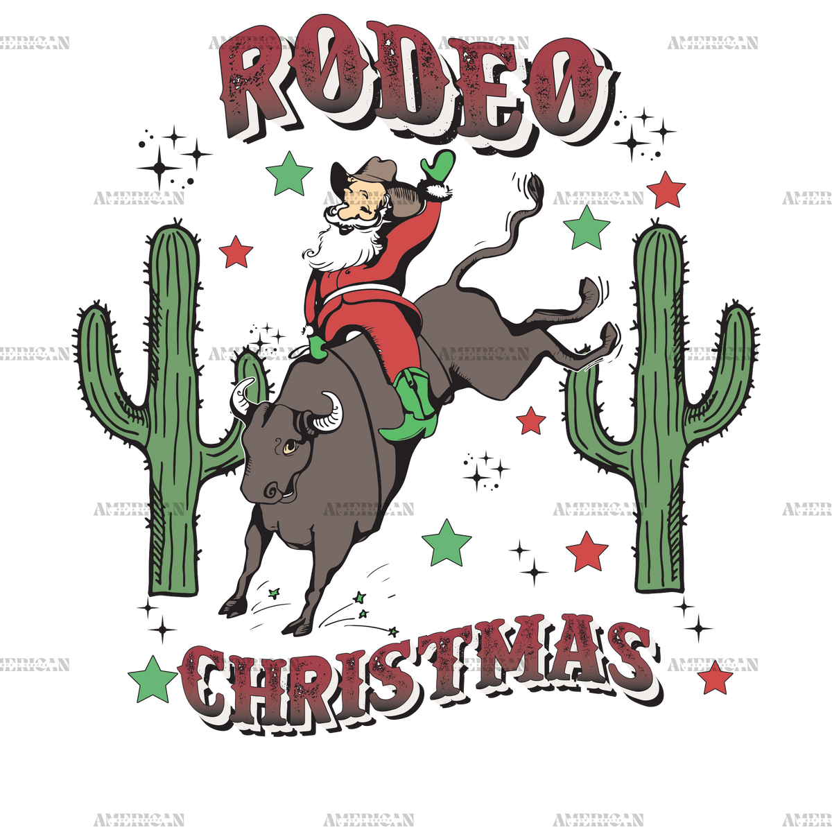 Rodeo Christmas DTF Transfer – American HTV Supply - Dallas