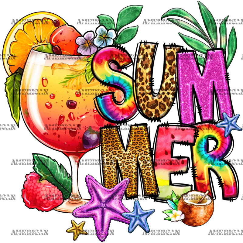 Summer Cocktail DTF Transfer - American HTV Supply